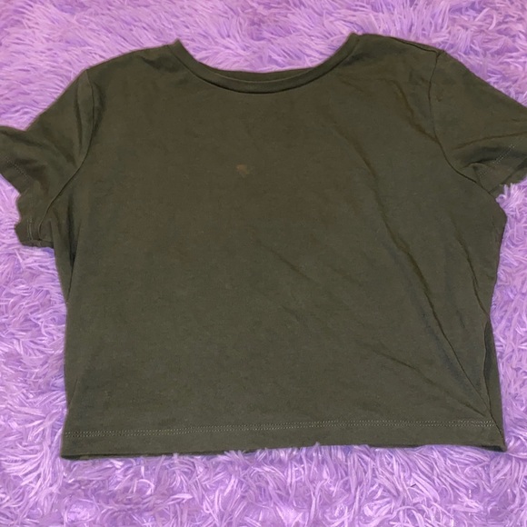 Tops | Dark Green Crop Top | Poshmark